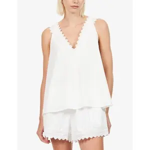 Dissh Annabel Lace-trim Cotton-blend Top