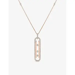 Messika Move 10th Small 18ct Gold And Diamond Necklace - Pink