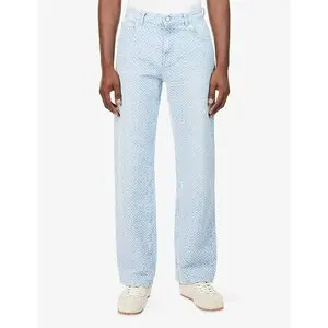Casablanca Monogram-print Straight-leg Jeans