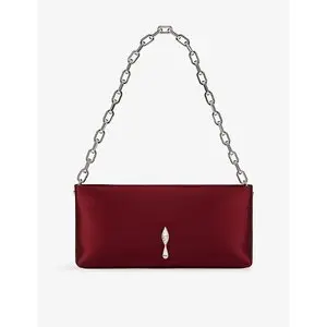 CHRISTIAN LOUBOUTIN Maykimay Chain Pouch Satin Clutch Bag - Empire