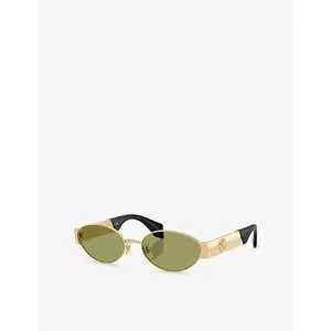 Versace Oval Frame Metal Sunglasses