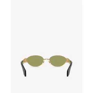 Versace Oval Frame Metal Sunglasses