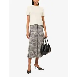 ME+EM Puff Sleeve Cashmere And Wool Blend Top