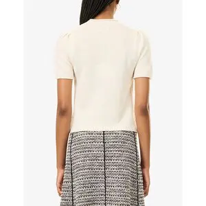 ME+EM Puff Sleeve Cashmere And Wool Blend Top