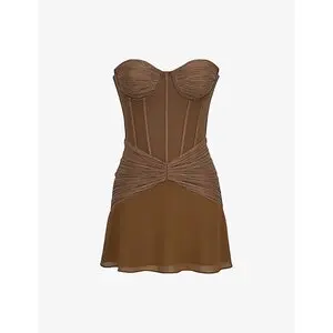 House Of Cb Strapless Sweetheart Draped Mini Dress