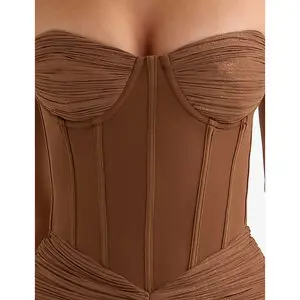 House Of Cb Strapless Sweetheart Draped Mini Dress