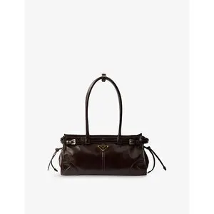 Prada Bonnie Medium Leather Handbag - Brown