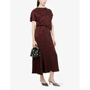 Erdem Floral Jacquard Satin Midi Dress