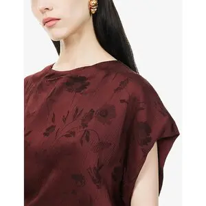 Erdem Floral Jacquard Satin Midi Dress