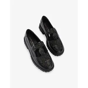 Kurt Geiger Eagle Crystal Patent Leather Loafers