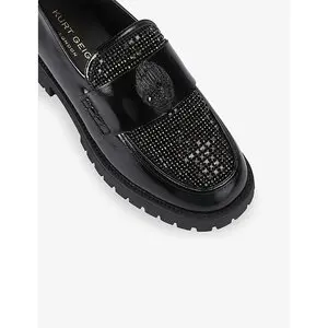 Kurt Geiger Eagle Crystal Patent Leather Loafers