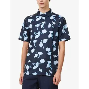 G/fore Blurred Floral Print Woven Polo T-shirt Xxl