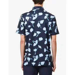 G/fore Blurred Floral Print Woven Polo T-shirt Xxl