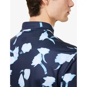 G/fore Blurred Floral Print Woven Polo T-shirt Xxl