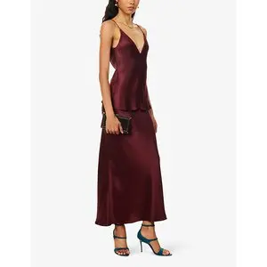 Gabriela Hearst V-neck Silk Tank Top - Bordeaux