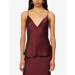 Gabriela Hearst V-neck Silk Tank Top - Bordeaux