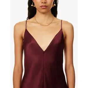 Gabriela Hearst V-neck Silk Tank Top - Bordeaux