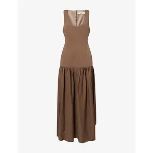 Oddmuse Dropped Waist Maxi Dress - Mushroom