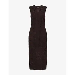 ME+EM Open-knit Crochet Cotton Midi Dress
