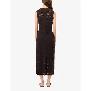 ME+EM Open-knit Crochet Cotton Midi Dress