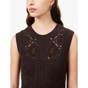 ME+EM Open-knit Crochet Cotton Midi Dress