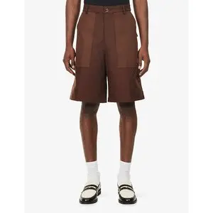 Casablanca Monogram Print Patch Pocket Cargo Shorts