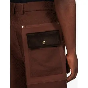 Casablanca Monogram Print Patch Pocket Cargo Shorts