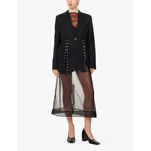 Simone Rocha Grommet Ring-embellished Wool-blend Jacket