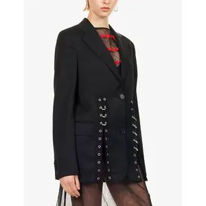 Simone Rocha Grommet Ring-embellished Wool-blend Jacket