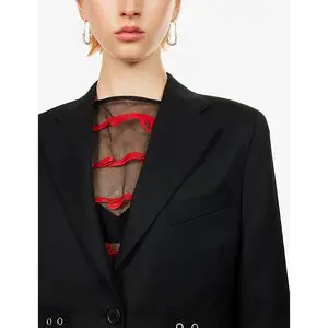 Simone Rocha Grommet Ring-embellished Wool-blend Jacket