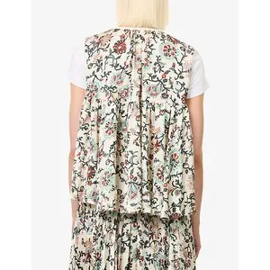 Sacai Contrasting Floral Cotton Top