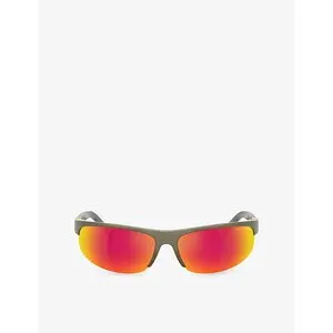 Miu Miu Oval Frame Injected Sunglasses - Green