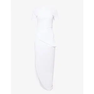 Jacquemus The Sole Asymmetric Jersey Midi Dress - White