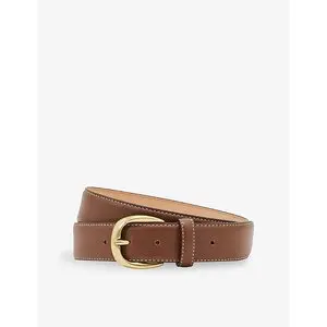 REISS Pierce Pebble Leather Belt - Tan