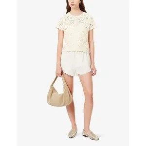 ME+EM Open-knit Crochet Cotton Top