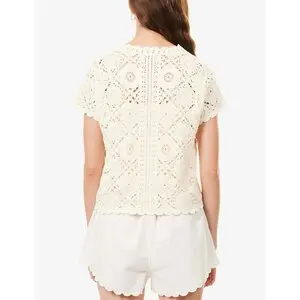 ME+EM Open-knit Crochet Cotton Top