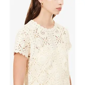 ME+EM Open-knit Crochet Cotton Top