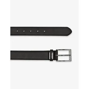 REISS Finch Branded-buckle Leather Belt