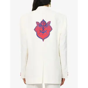 ARAM Brand Print Single-breasted Tweed Blazer