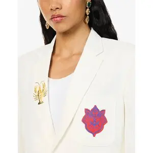 ARAM Brand Print Single-breasted Tweed Blazer