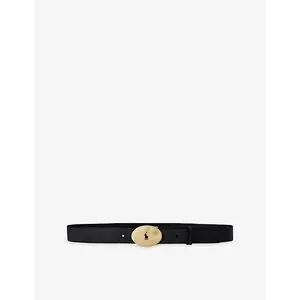 Polo Ralph Lauren Branded Buckle Leather Belt - Black