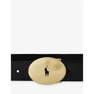 Polo Ralph Lauren Branded Buckle Leather Belt - Black