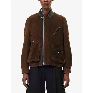 Sacai Suede Contrast Collar Jacket