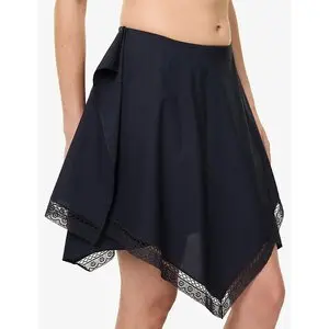 JW Anderson Handkerchief Lace-trim Cotton Mini Skirt