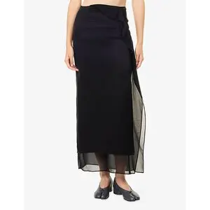 OUDE WAAG Layered Cupro-blend Maxi Skirt