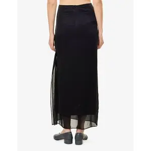 OUDE WAAG Layered Cupro-blend Maxi Skirt