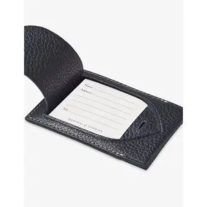 ASPINAL OF LONDON Hudson Leather Luggage Tag - Navy