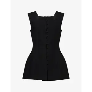 Mona Alshebil Structured Button-front Crepe Top