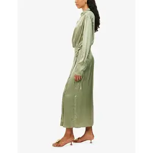 THE DROPPED COLLECTION Silk Wrap Maxi Dress