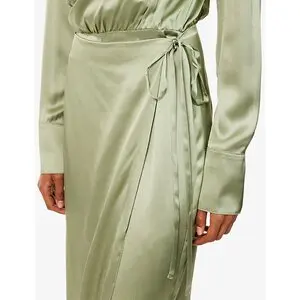 THE DROPPED COLLECTION Silk Wrap Maxi Dress